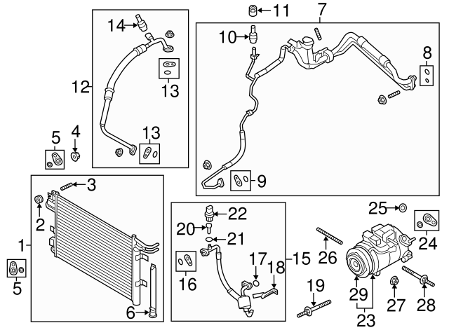 6E5Z-19B596-A - A/C Expansion Valve Seal Kit 2008-2024 Ford | Ford ...