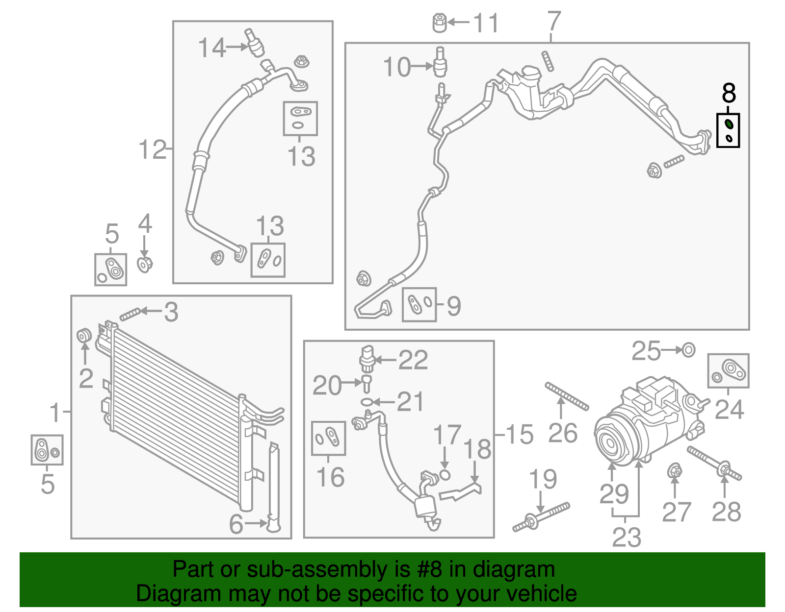 6E5Z-19B596-A - A/C Expansion Valve Seal Kit 2008-2024 Ford | Ford ...