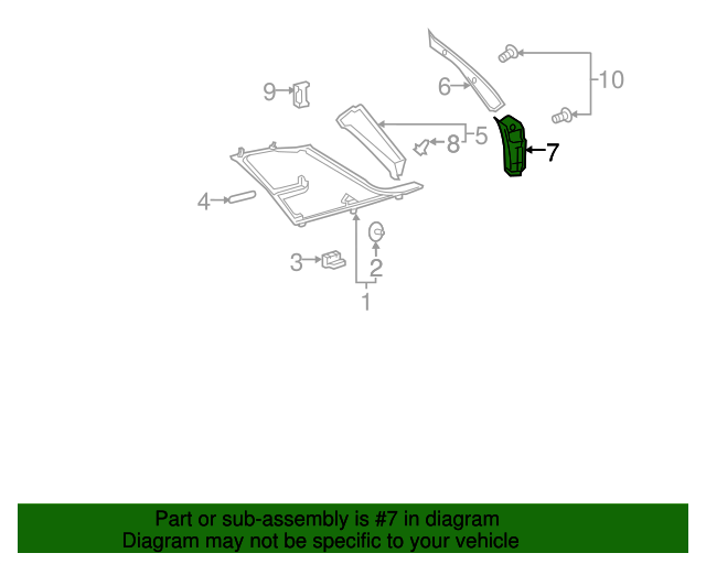 166-691-03-00 - Body D-Pillar Trim Panel 2016-2019 Mercedes-Benz ...