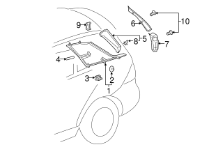 166-690-05-25-9051 - Body C-Pillar Trim Panel 2012-2019 Mercedes-Benz ...