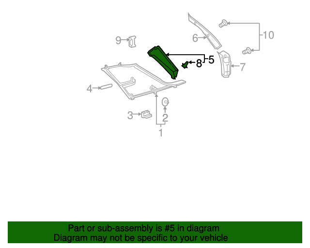 166-690-05-25-9051 - Pillar Trim 2012-2019 Mercedes-Benz | Mercedes ...