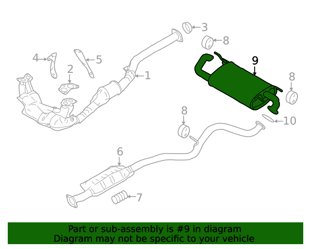 2018-2023 Subaru Crosstrek Muffler & Pipe 44300FL001 | Subaru Parts Plus