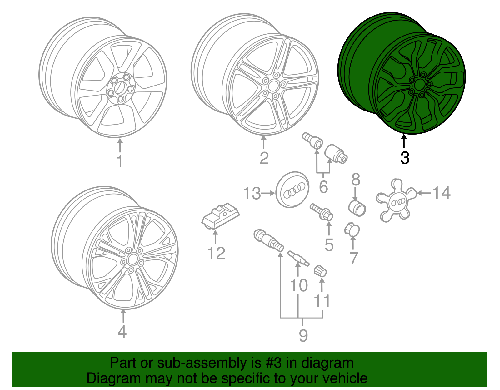 2014-2015 Audi R8 Wheel, Alloy 420-601-025-BB | Retail Performance Auto ...