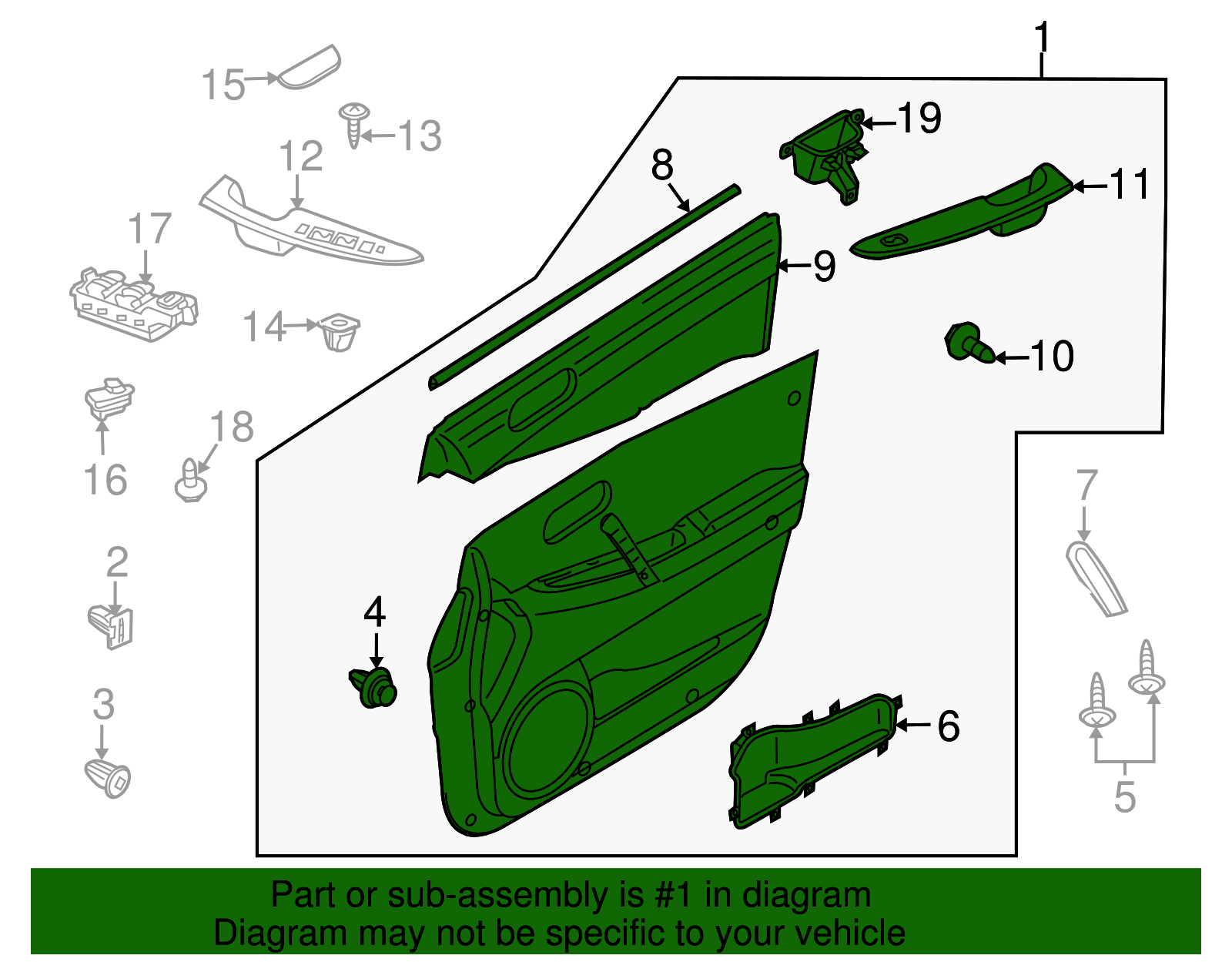 EH46-68-430G-34 - Door Trim Panel 2010-2012 Mazda CX-7 | Florida Mazda Parts