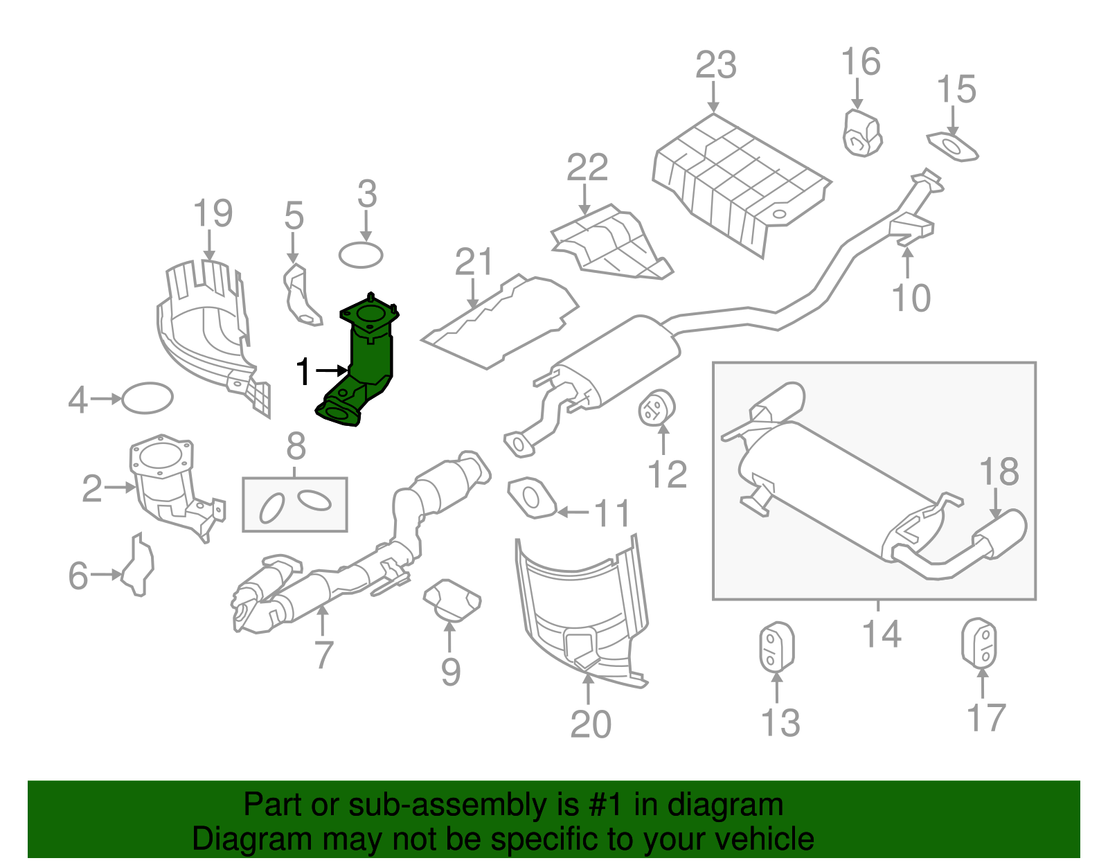 2009-2014 Nissan Catalytic Converter B08A2-1AA0C | OEM Parts Online