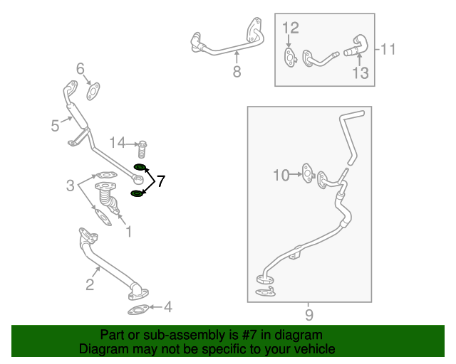2014-2023 GM Turbocharger Oil/Coolant Pipe Gasket 12662187 GM ...