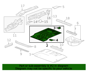 2017-2024 GM Rear Floor Rear Panel 84782948 GM | GMPartsDirect.com