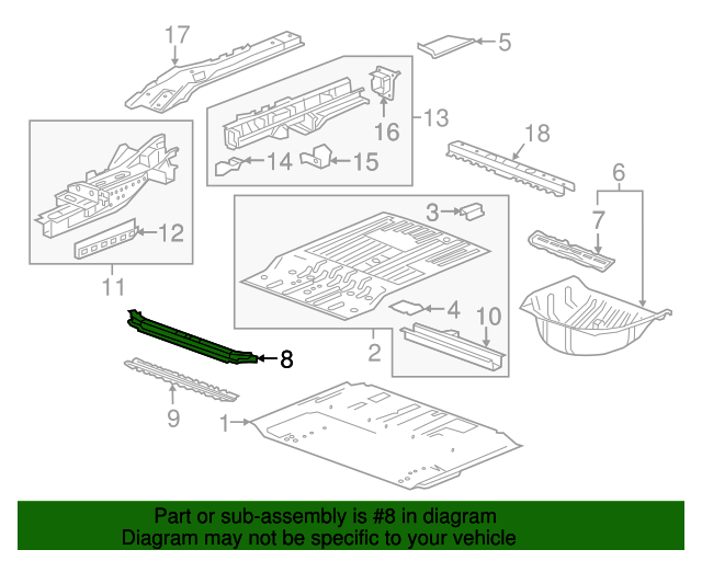 2017-2020 GM Upper Cross-Member 84052568 | GMPartsDirect.com