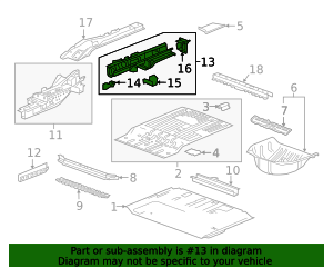 2017-2020 GM Passenger Side Underbody Rear Side Rail 84495494 ...