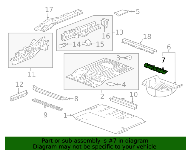 2017-2023 GM Spare Wheel Well Panel Reinforcement 84017955 ...