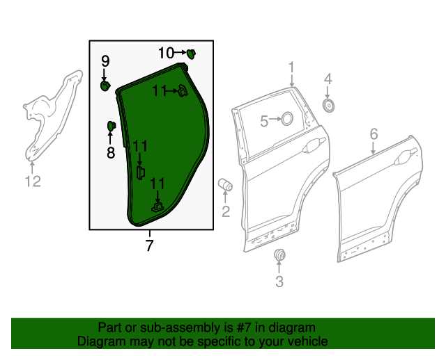 72850-TLA-A01 - Weatherstrip L Rear Door - 2017-2020 Honda CR-V | Honda ...