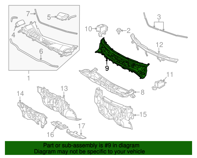 55700-48111 - Cowl Panel 2012-2015 Lexus | AutoNationParts.com