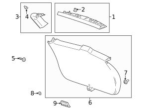 2013-2022 Buick Encore Jet Black Passenger Side Liftgate Upper Side ...