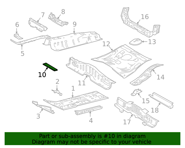 Center Panel Center Support 57533-0A030 | Toyota Parts Center