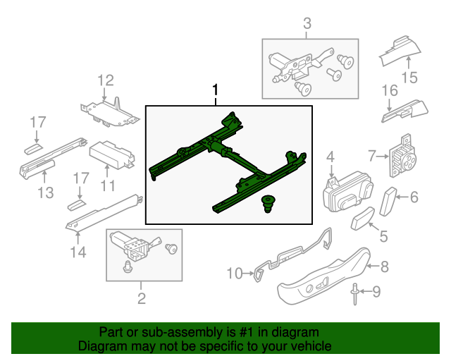 2009-2018 Audi Seat Track 8K0-881-183-A | OEM Parts Online