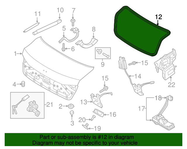 2015-2020 Hyundai Weatherstrip 87321-B1000 | QuirkParts