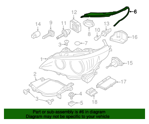 2004-2010 BMW Gasket, headlight, left 63-12-6-934-511 | AutoNationParts.com