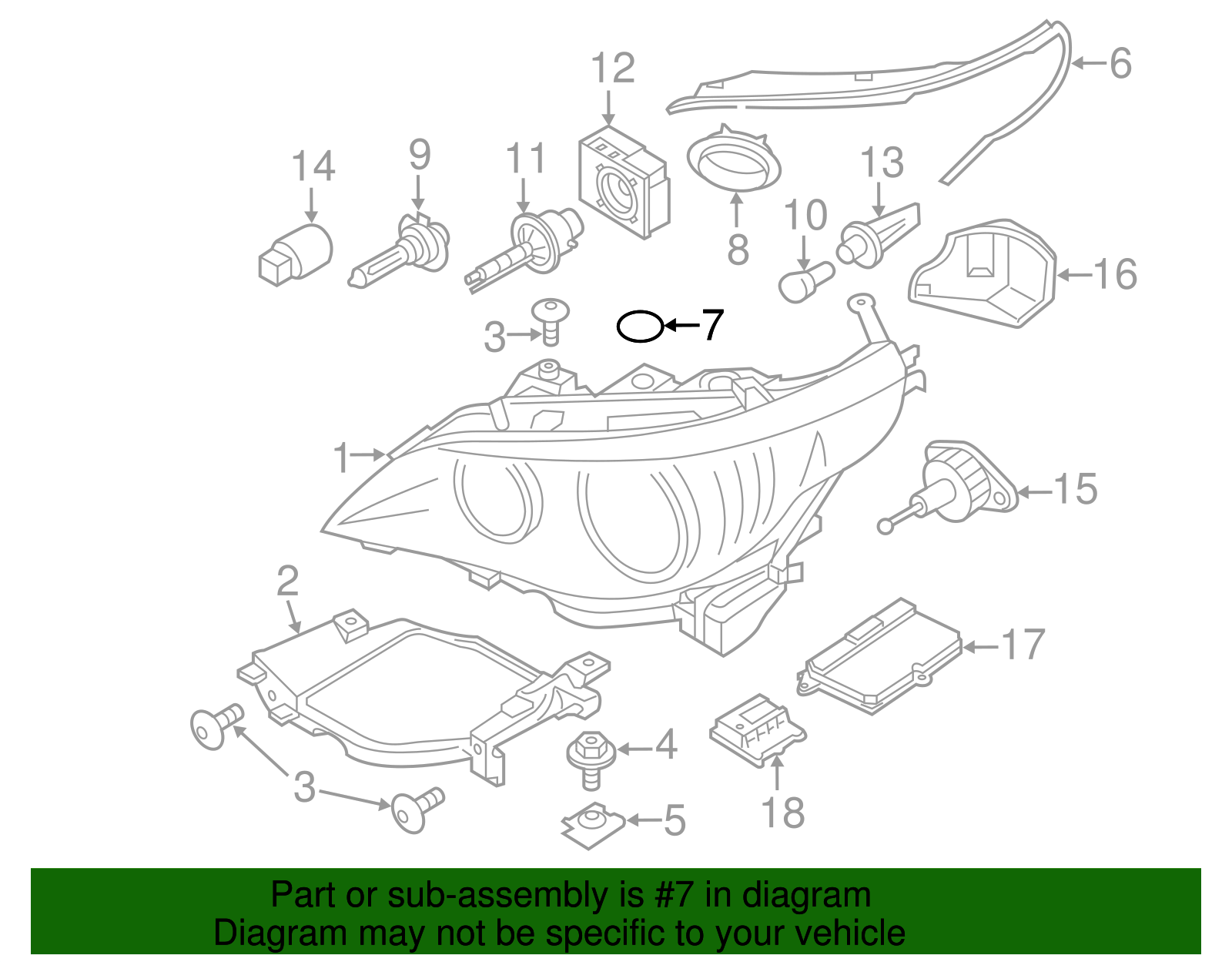 63128375448 - 1997-2010 BMW Headlamp Cover (63-12-8-375-448) | BMW of ...