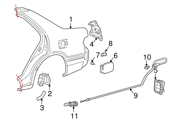 61611-AA050 - Quarter Panel - 2002-2006 Toyota Camry | OEM Genuine ...