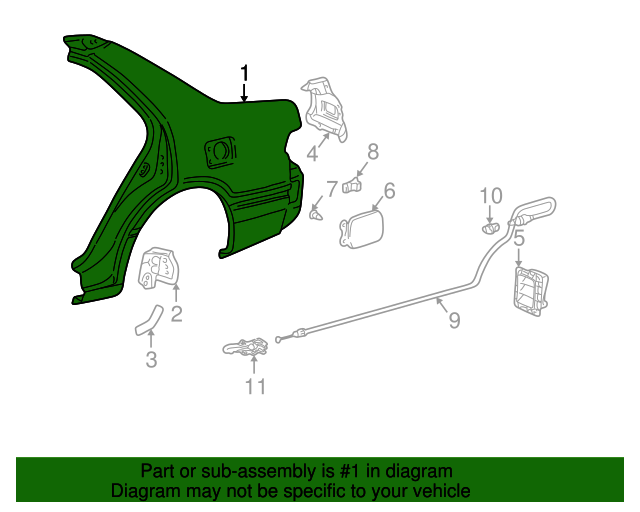 61611-AA050 - Quarter Panel - 2002-2006 Toyota Camry | OEM Genuine ...