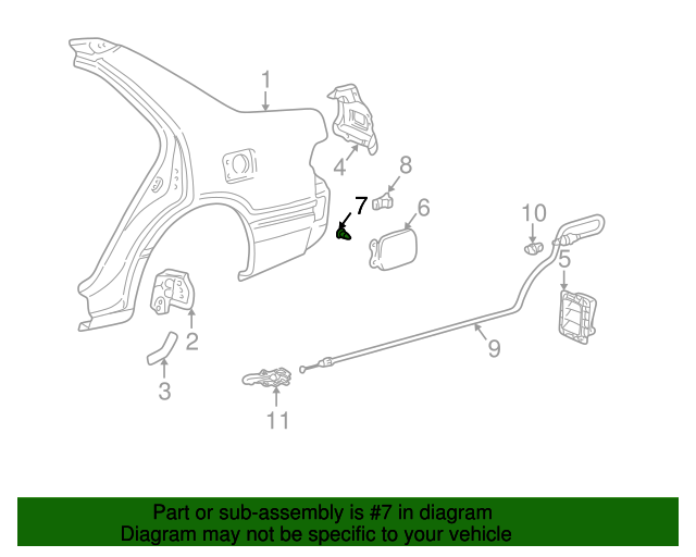 Fuel Door Rivet - Toyota (90269-A0005) | Toyota Parts