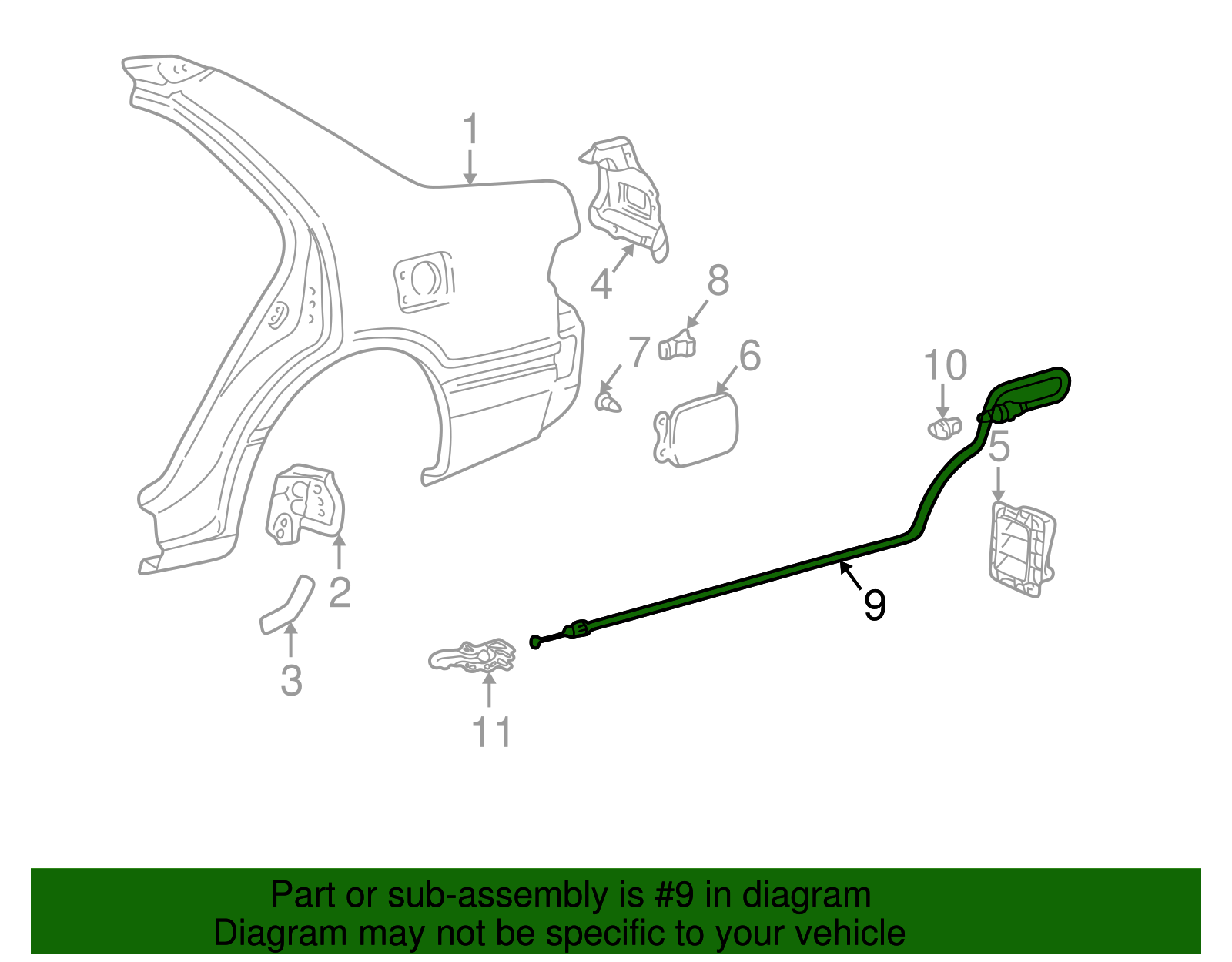 2002-2006 Toyota Camry Release Cable 77035-AA030 | OEM Parts Online