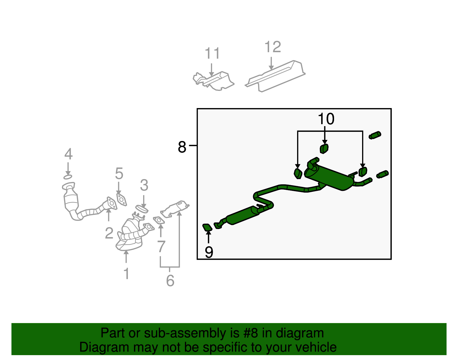 2009-2012 Chevrolet Malibu Exhaust Muffler Assembly with 3-Way ...