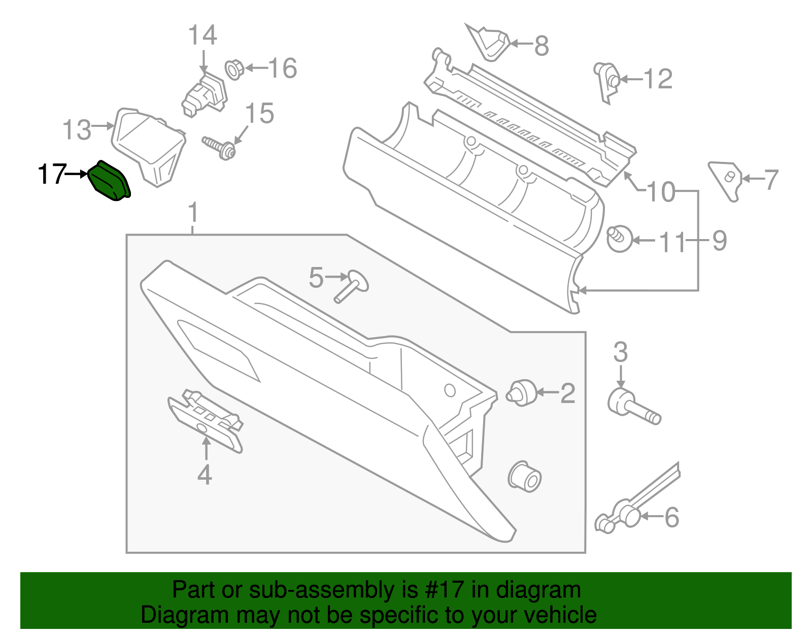 2017-2022 Ford | Glove Box Lock Kit | HC3Z-2506072-BA | Walls' Ford Parts