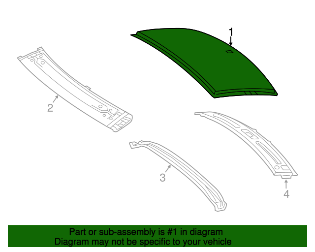 1176570109 - 2014-2019 Mercedes-Benz CLA Roof Panel w/ Panaromic Roof ...