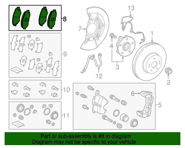 04465-0E060 - Disc Brake Pad Set Front - 2018-2023 Toyota | OEM Genuine ...