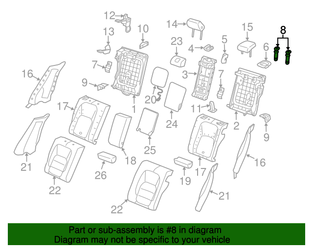 2016-2020 Jaguar Headrest Guide T4A3031LKP | Express Jaguar Parts