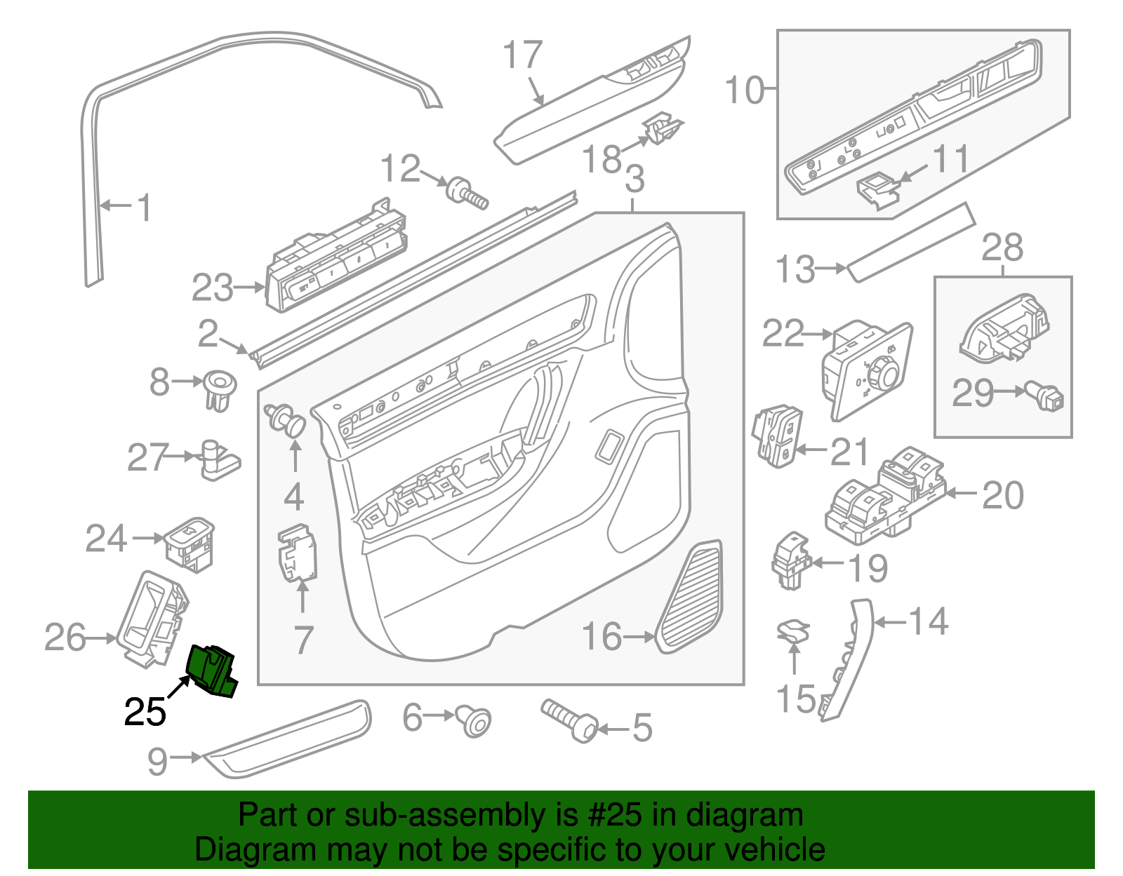 2011-2014 Volkswagen Touareg Lift Gate Switch 7P6-959-831 | VW Direct ...