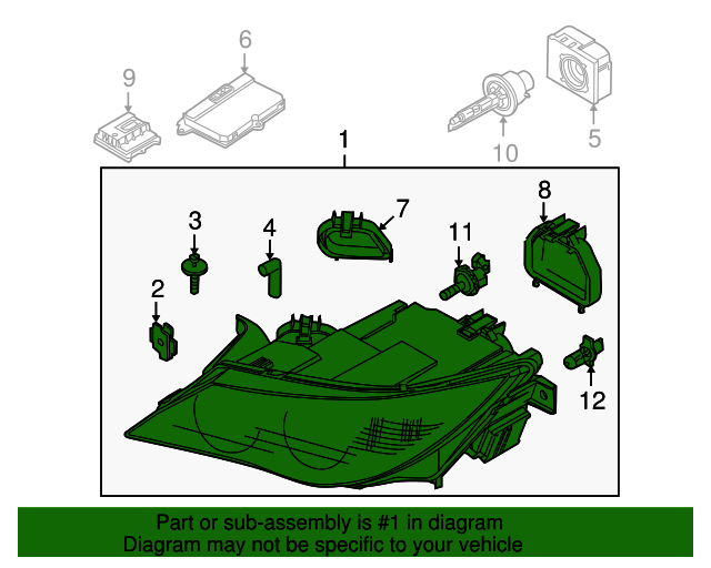 2004-2007 BMW Headlight Assembly 63-12-7-165-986 | AutoNationParts.com