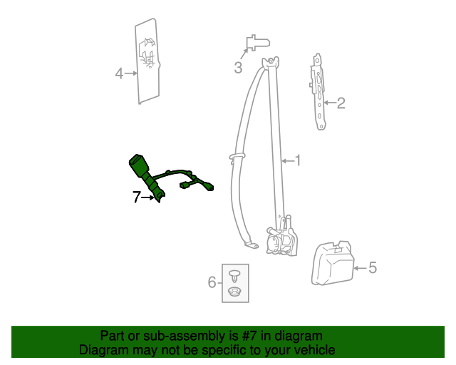 Genuine Toyota Buckle End part# 73230-0E080-B0 for 2014-2019 Toyota ...