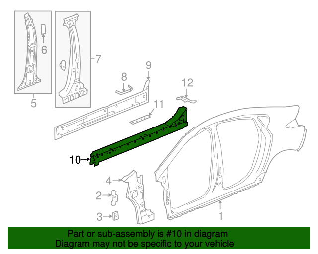 2016-2019 Chevrolet Volt Passenger Side Rocker Outer Panel ...