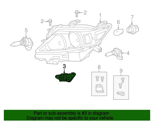 52134-0E020 - Lens & Housing Reinforcement - 2013-2015 Lexus | MyLexusParts