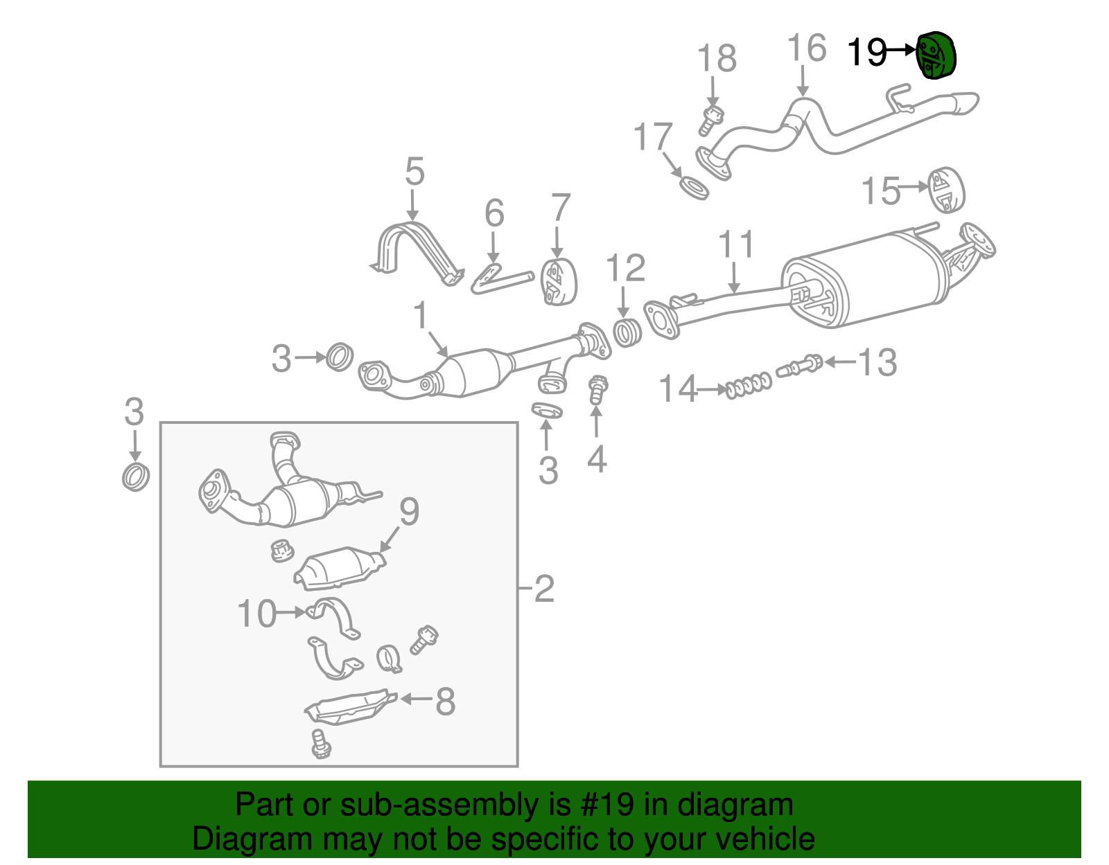 2006-2025 Toyota Tailpipe Hanger 17565-31050 | OEM Parts Online