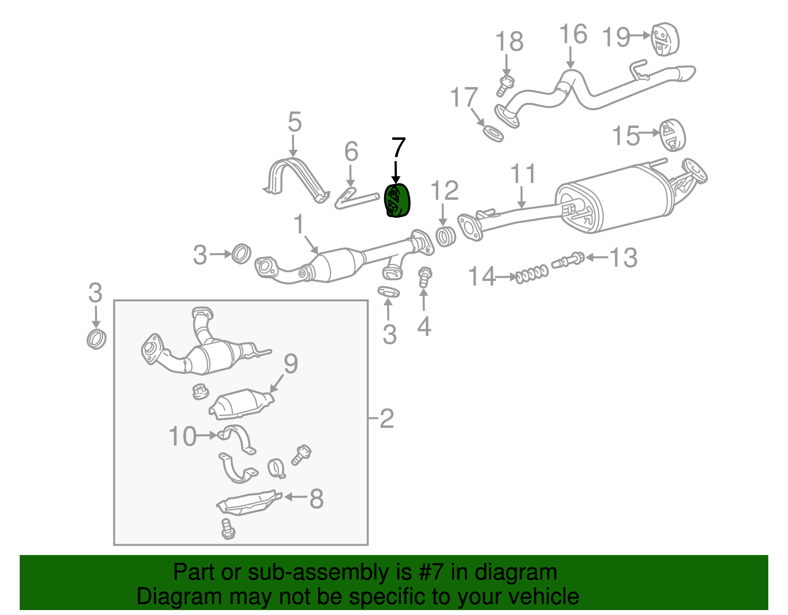 Genuine Toyota Exhaust Pipe Hanger or Support part# 17565-0P041 for ...