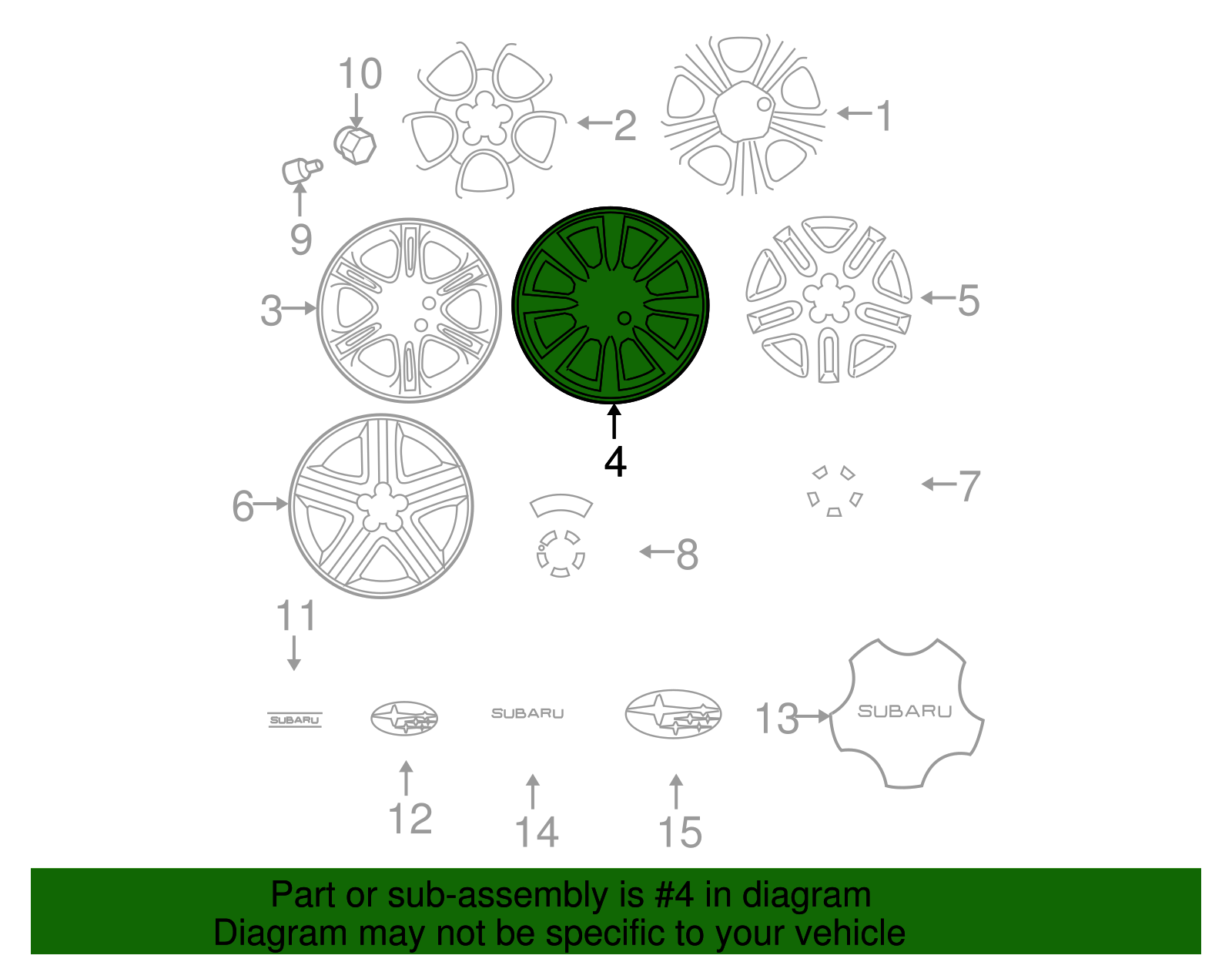2006-2008 Subaru Forester Wheel, Alloy 28111AJ101 | Subaru Parts Store