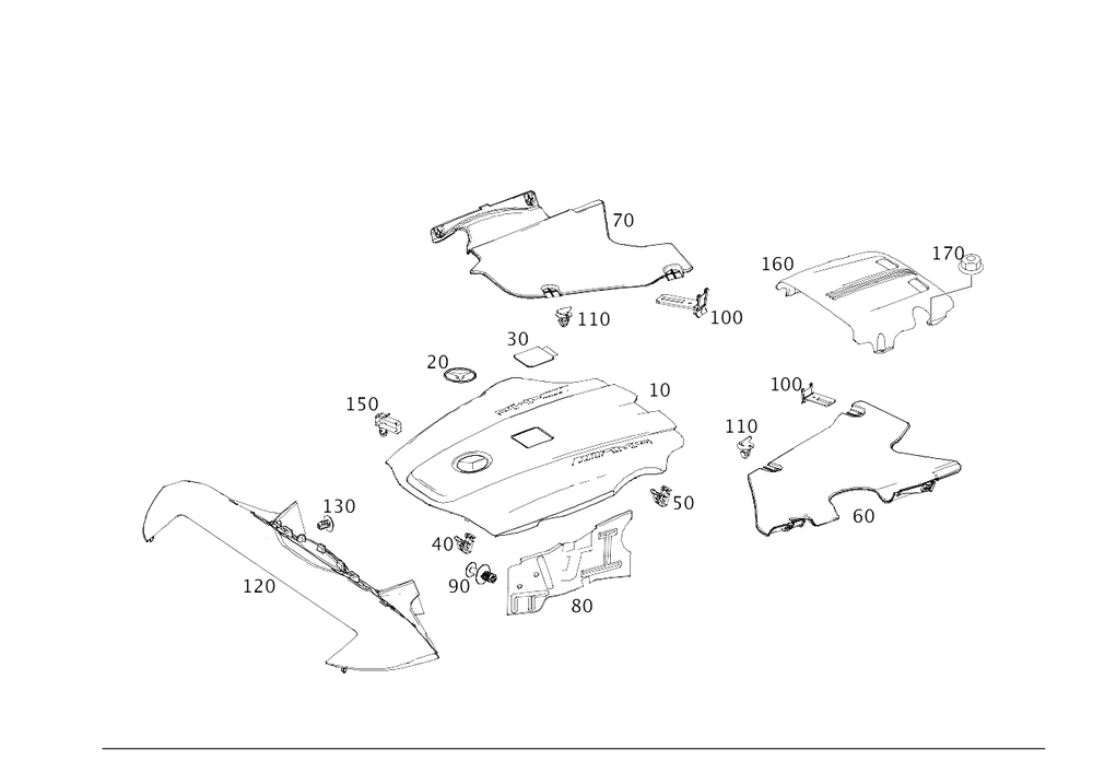 2016-2021 Mercedes-Benz Engine Compartment Cover 190-520-00-22 | MB ...