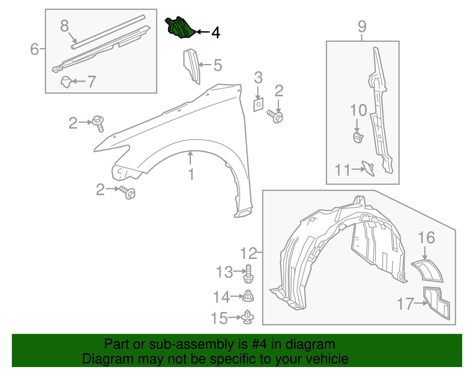 2018-2025 Toyota Camry Fender Closing Plate 53748-06060 | Toyota San ...