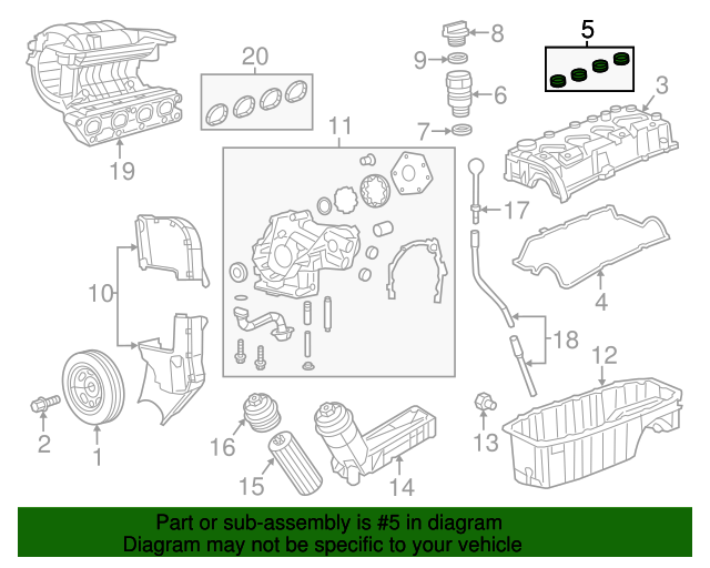 2012-2017 Mopar Valve Cover Seal 68166329AA | Mopar Parts Canada
