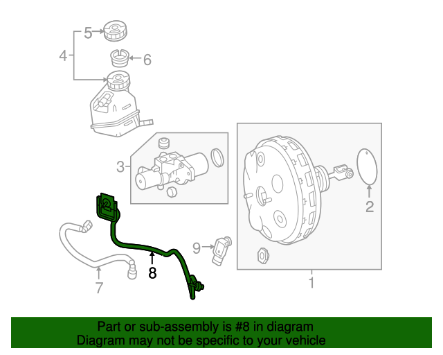 2014-2016 Mercedes-Benz E 350 Brake Vacuum Hose 212-430-35-29 ...