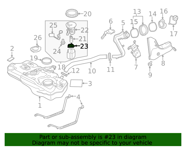 23217-WB001 - Fuel Filter - 2016-2020 Toyota | OEM Genuine Toyota Parts