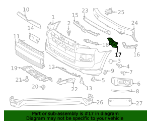 2014-2021 Toyota 4Runner Bumper Cover Support Rail Bracket (Left, Front ...