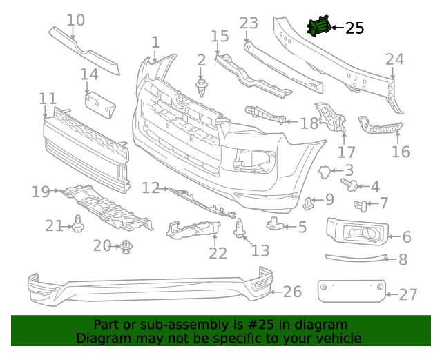 2010-2021 Toyota 4Runner Bumper Impact Bar Bracket (Right, Front) 52025 ...