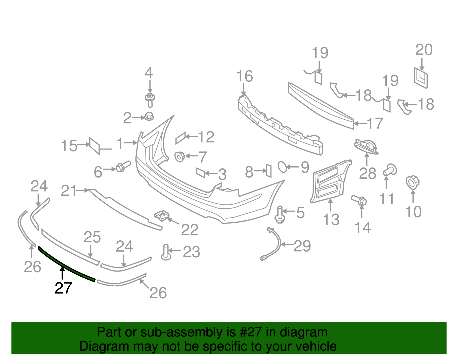 86688-3M500 - Chrome Strip - 2012-2014 Hyundai Genesis | Conicelli Hyundai