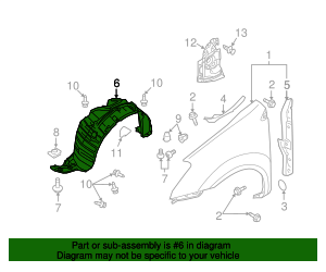 2008-2015 Nissan Fender Liner 63842-JM00A | My Nissan Part