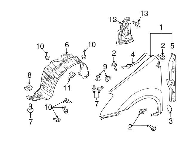 2008-2015 Nissan Fender Upper Cover 66894-JM00A | Nissan Parts Plus