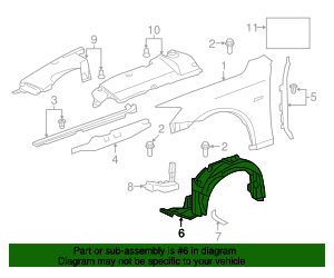 2010-2015 Lexus Fender Splash Shield 53805-53050 | OEM Parts Online